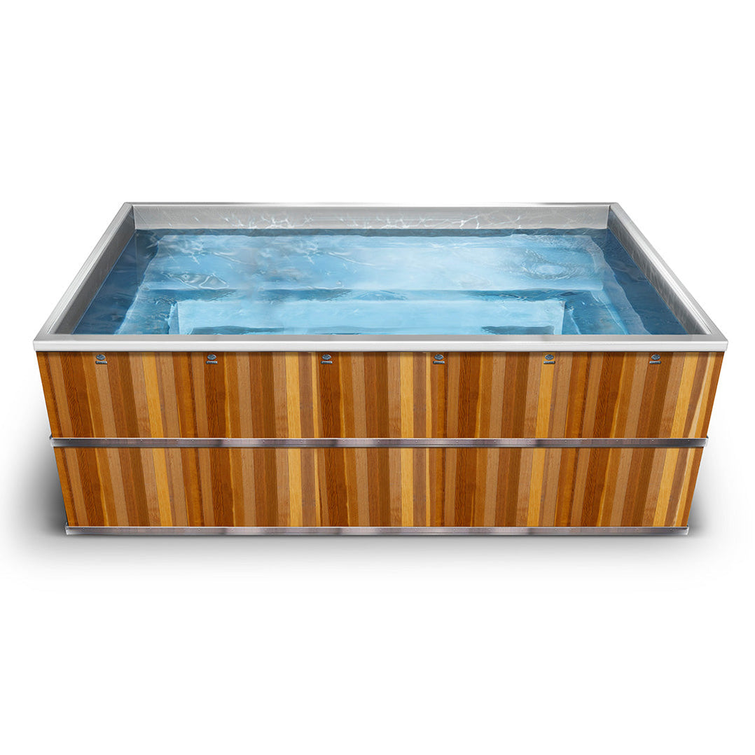 Stainless Steel, Wooden Clad Cold Plunge Rectangle Pool — PEAKFORM SPORTS